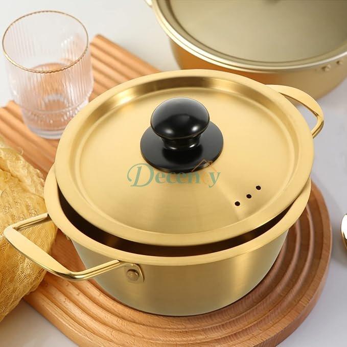 Stainless Steel Golden Cooking Pot (22 CM ) – Decency