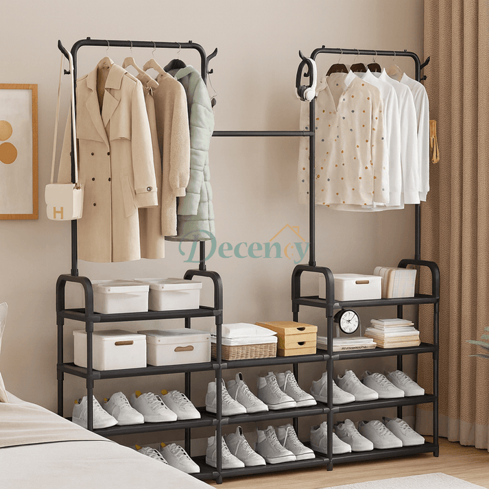 SmartSpace Multi-Purpose Rack – Shoes & Clothes Storage – Decency