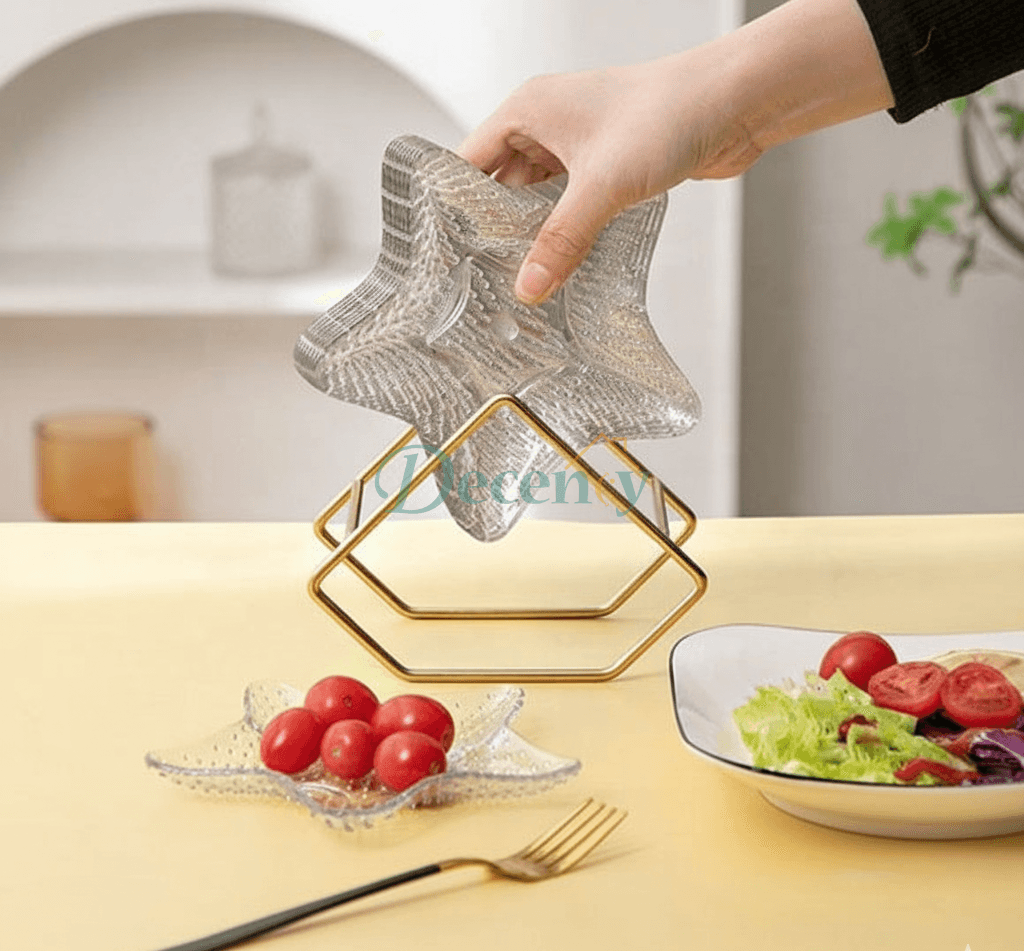 8 Pcs Acrylic Star Plate Set w/ Metal Stand – Decency