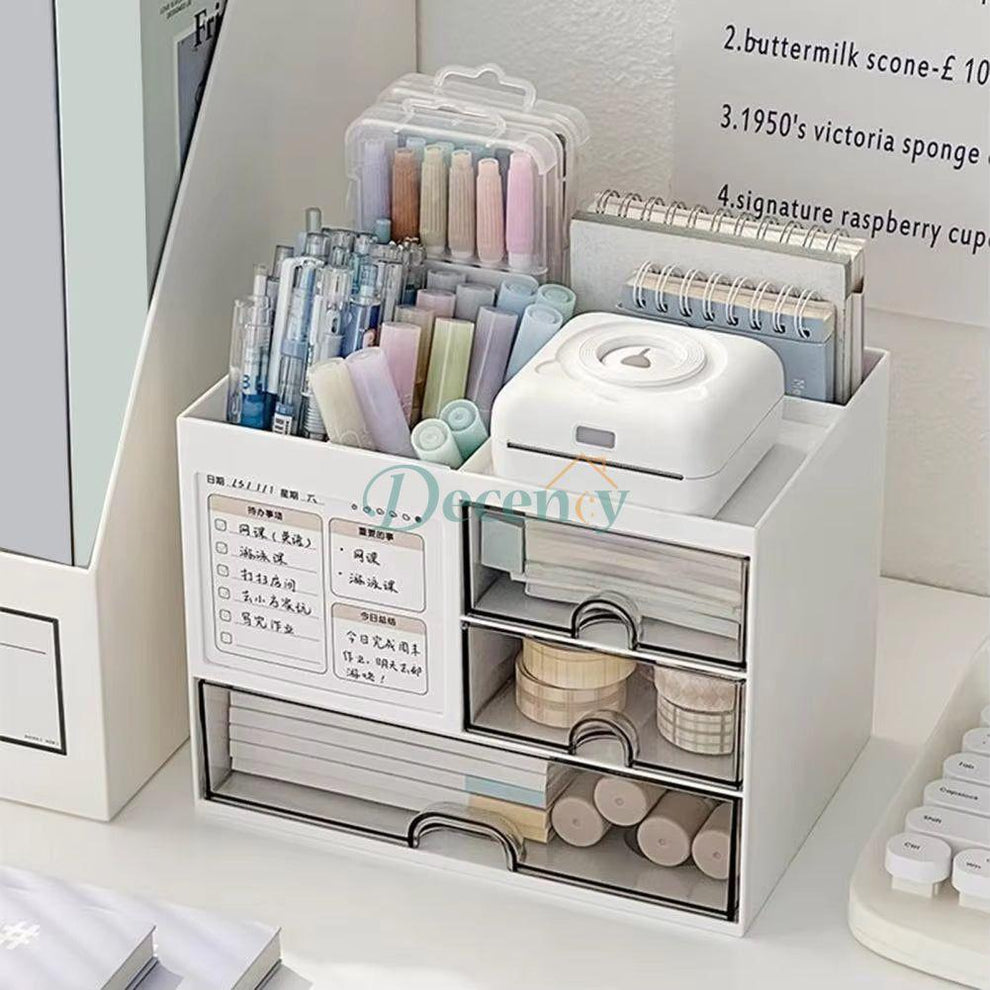 Desktop Organizer Drawer Box With Pen Holder – Decency