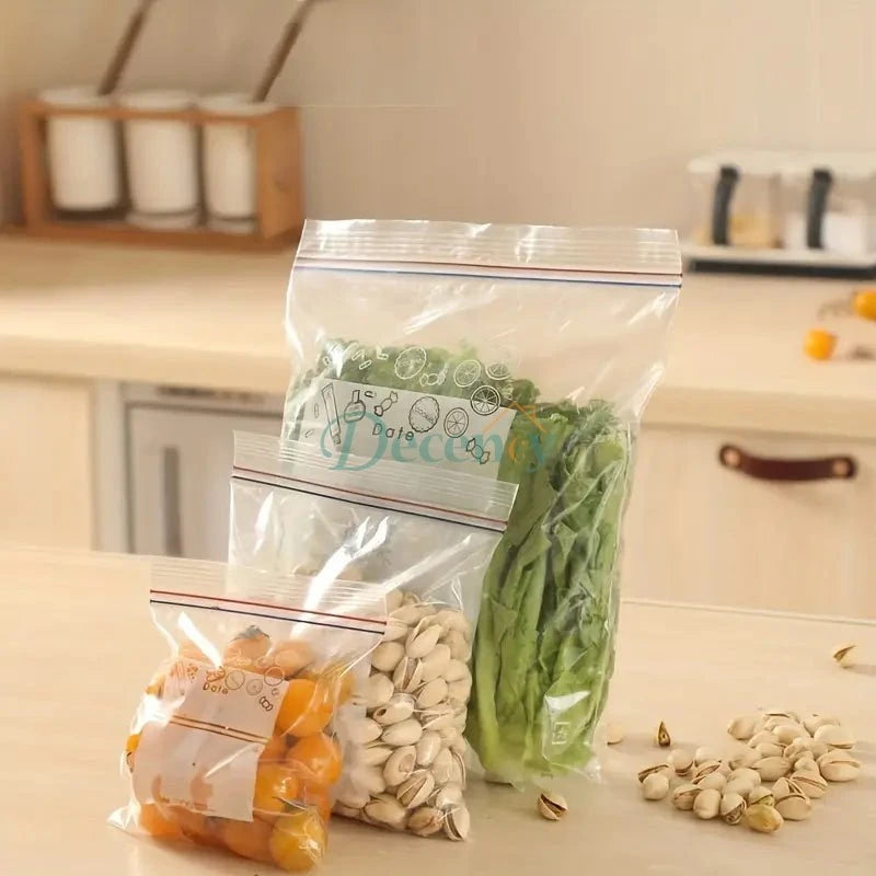 Sealed Food Storage Zip Lock Bag (3 Different Sizes) – Decency